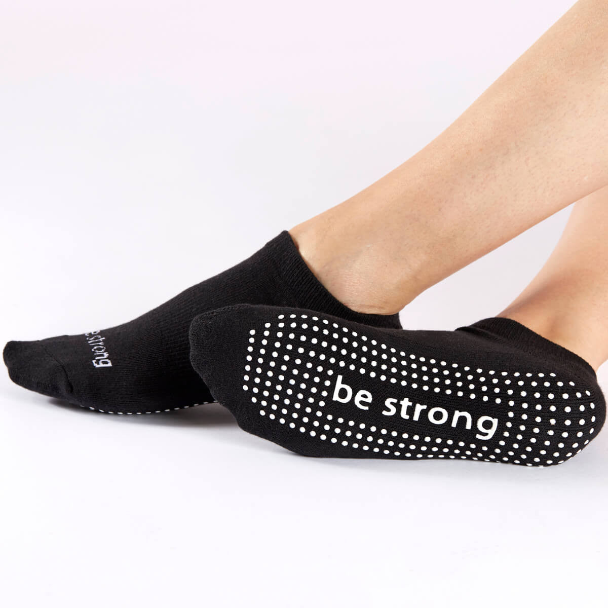 Be Strong Grip Socks (Black/White) | Sticky Be Socks